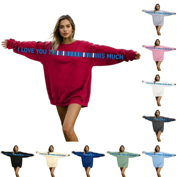 yuCgh Unisex Round Neck Long Sleeve Pullover Sweatshirt, Letter Print ...