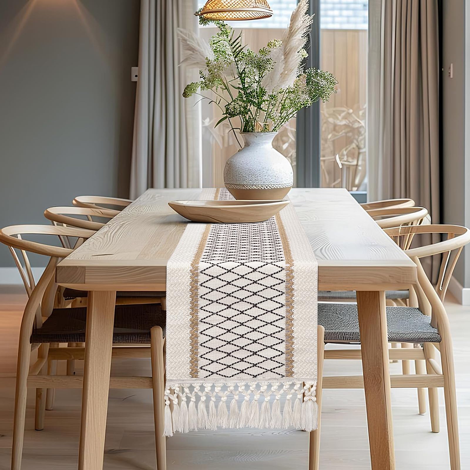 yuboo Boho Table Runner 108 Inches - Spring Rustic Farmhouse Table ...