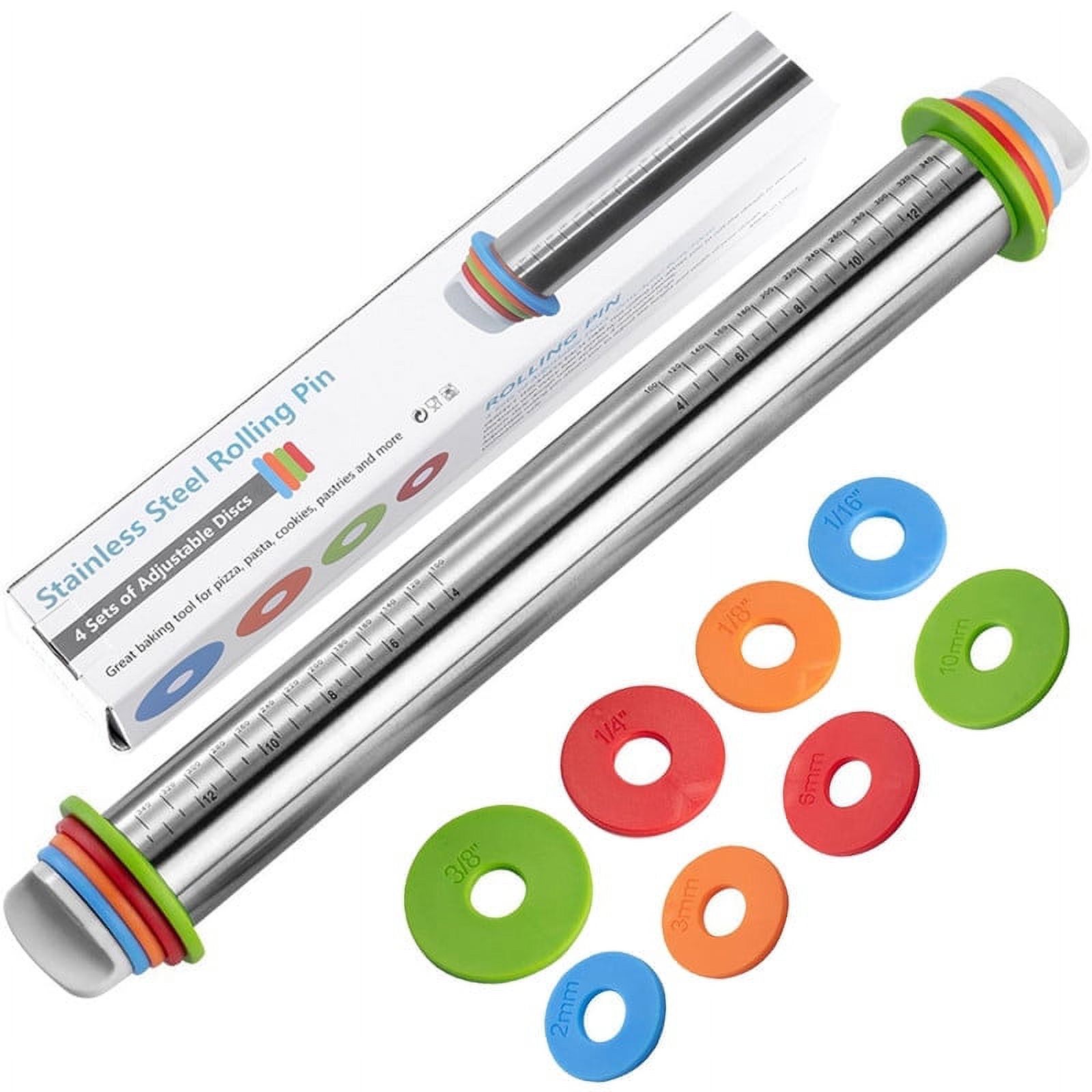 yueXinCh Stainless Steel Dough Roller with Thickness Rings for Making ...