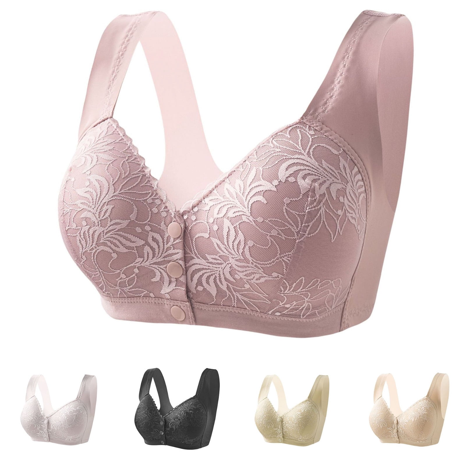 yueewhu Daisy Bras for Older Women Front Closure No Underwire Plus Size ...