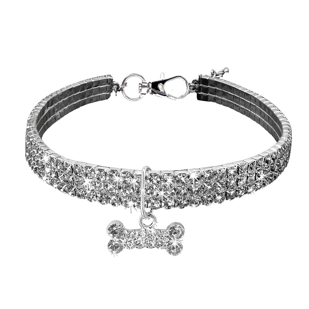 YUEHAO Cute Mini Pet Dog Bling Rhinestone Chocker Collars Fancy Dog ...