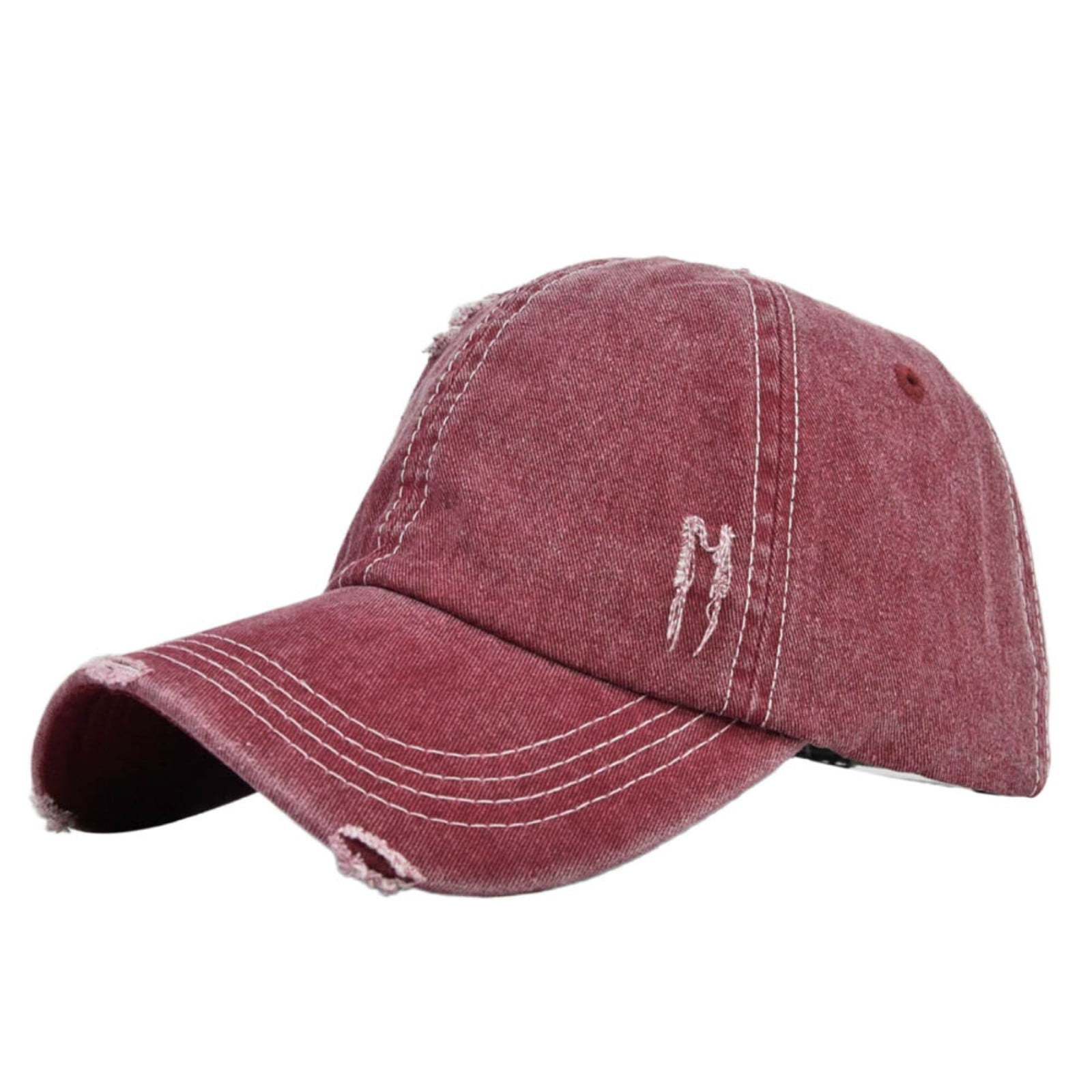 yuehao visors mens and womens denim retro washed and old destroyed ...