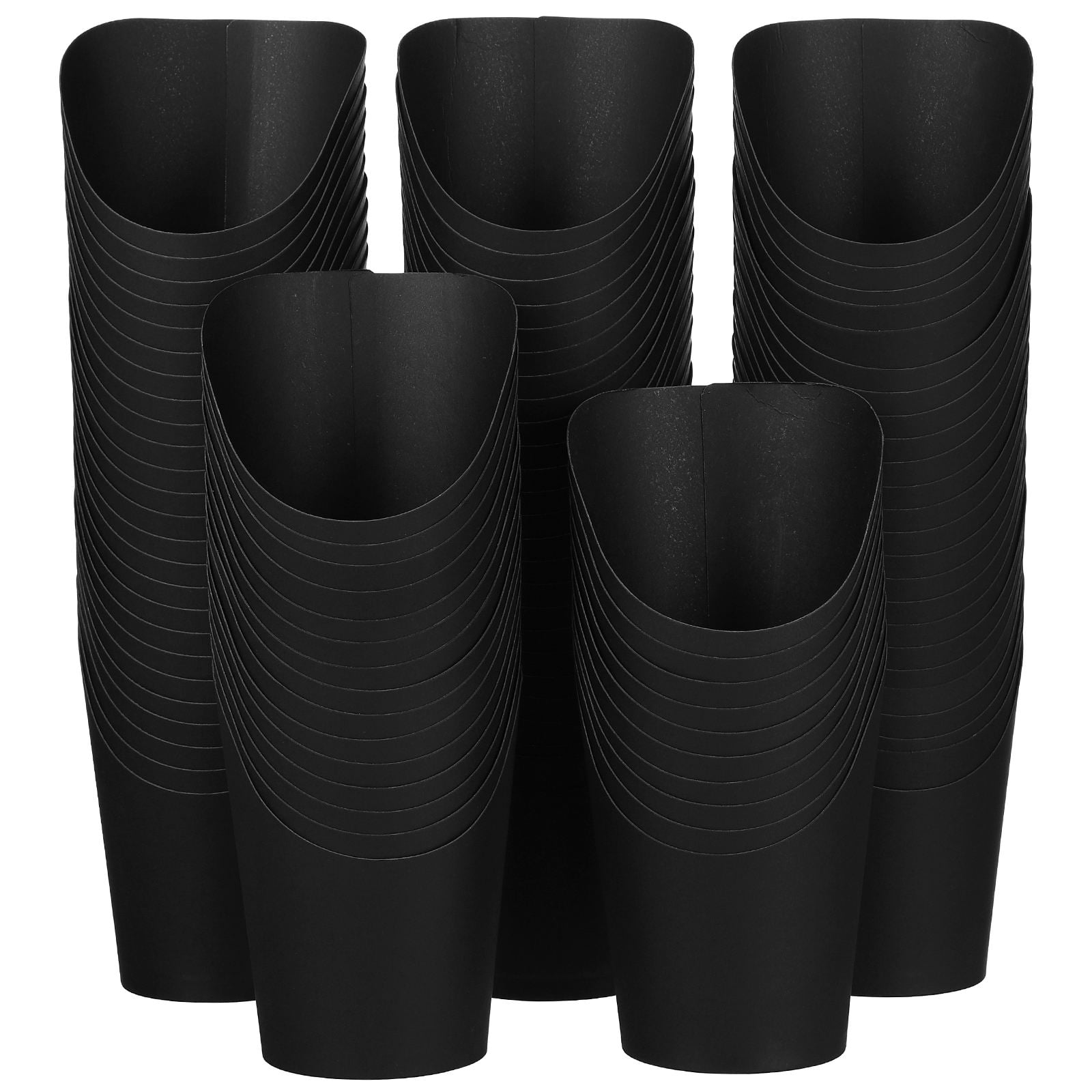 ULTNICE Black Paper French Fry Cups for Kitchen Use Sturdy Disposable ...