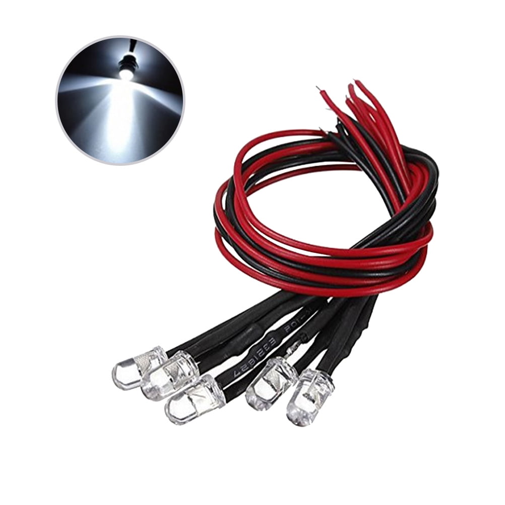 yuehuaidai 10PCS 12V 5mm Pre-Wired Round Shape Bulb Lamp LED Flash ...