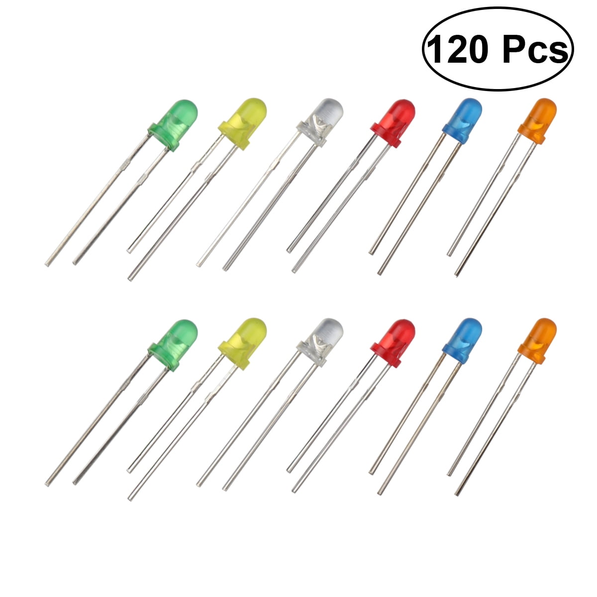 yuehuaidai 120 pcs 3mm LED Diode Lights Assored Kit Pack Lighting Bulb ...