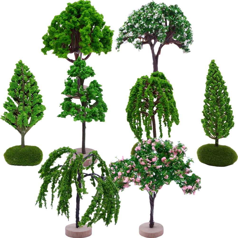 yuehuaidai 8pcs Miniature Trees Model Mini Scenery DIY Tree Prop ...