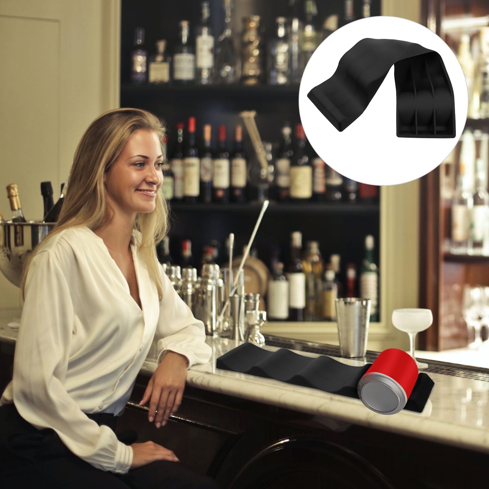 ULTNICE Wine Bottle Holder Stand Black Silicone 1Pack 11.4X3X0.6In ...