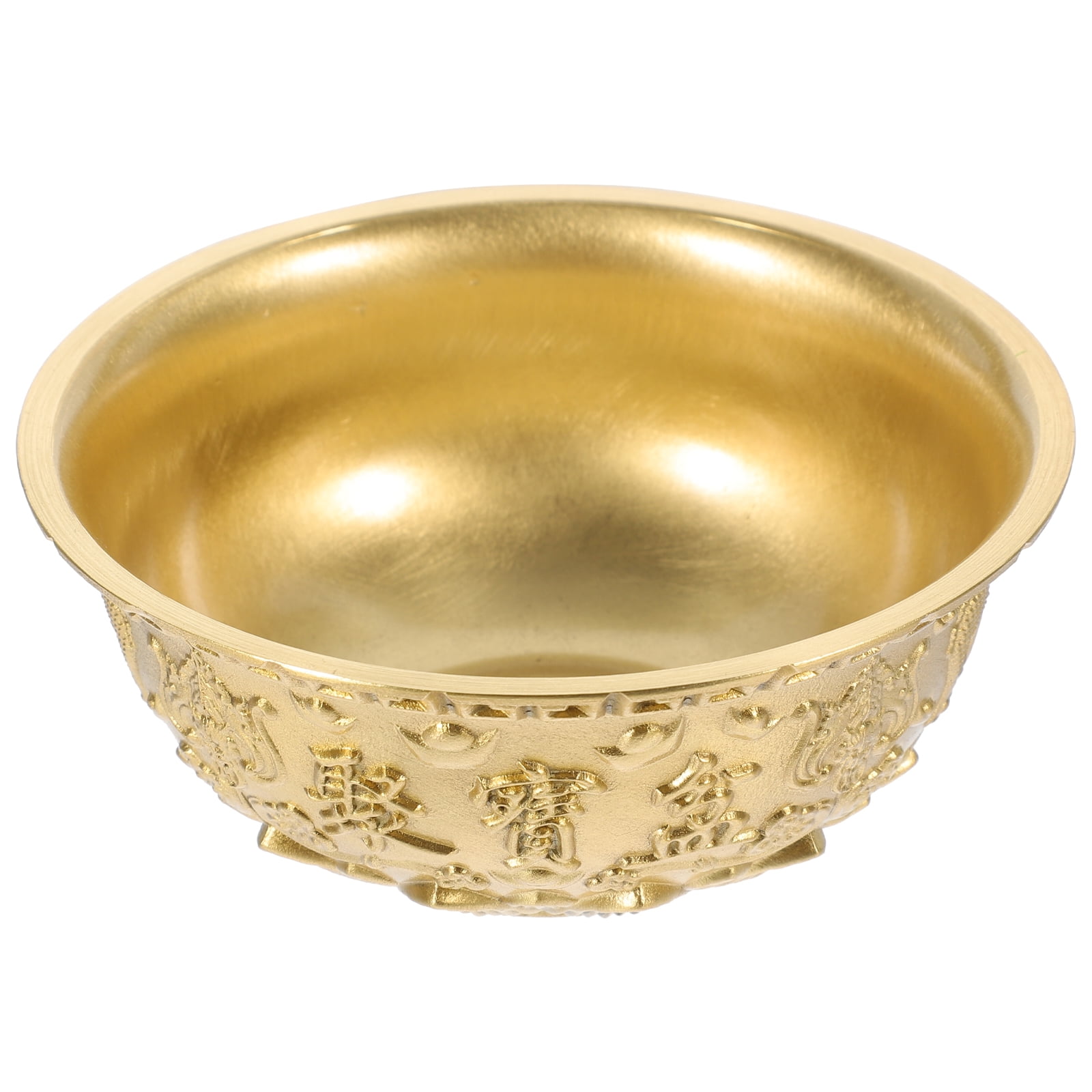 yuehuaidai Gold Brass Bowl Chinese Treasure Bowl Wealth Basin Money ...
