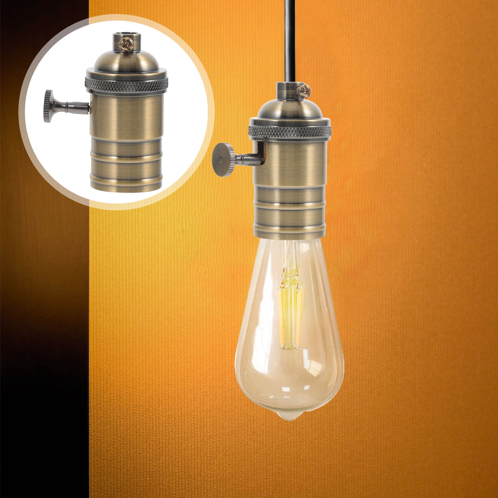 ULTNICE Vintage Light Bulb Socket Metal 1Pack 2.8X1.3X1.3in - Walmart.com