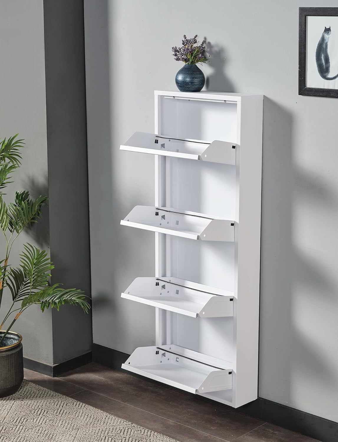 yuibhjk Flip Drawer Shoe Cabinet Storage Organizer Freestanding Shoe ...