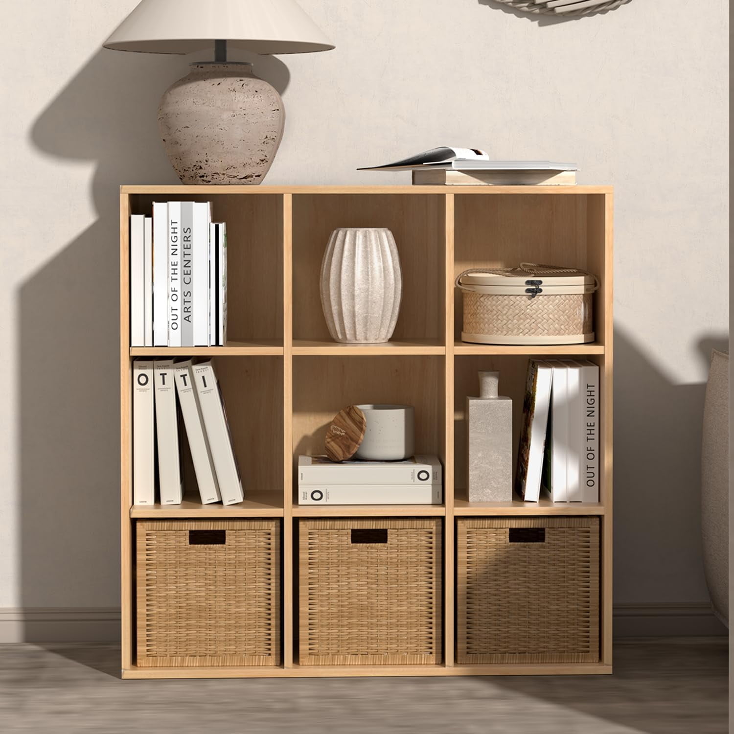 yuiopghj Wooden Cube Storage Organizer with Closed Back Panel 8 Cube ...