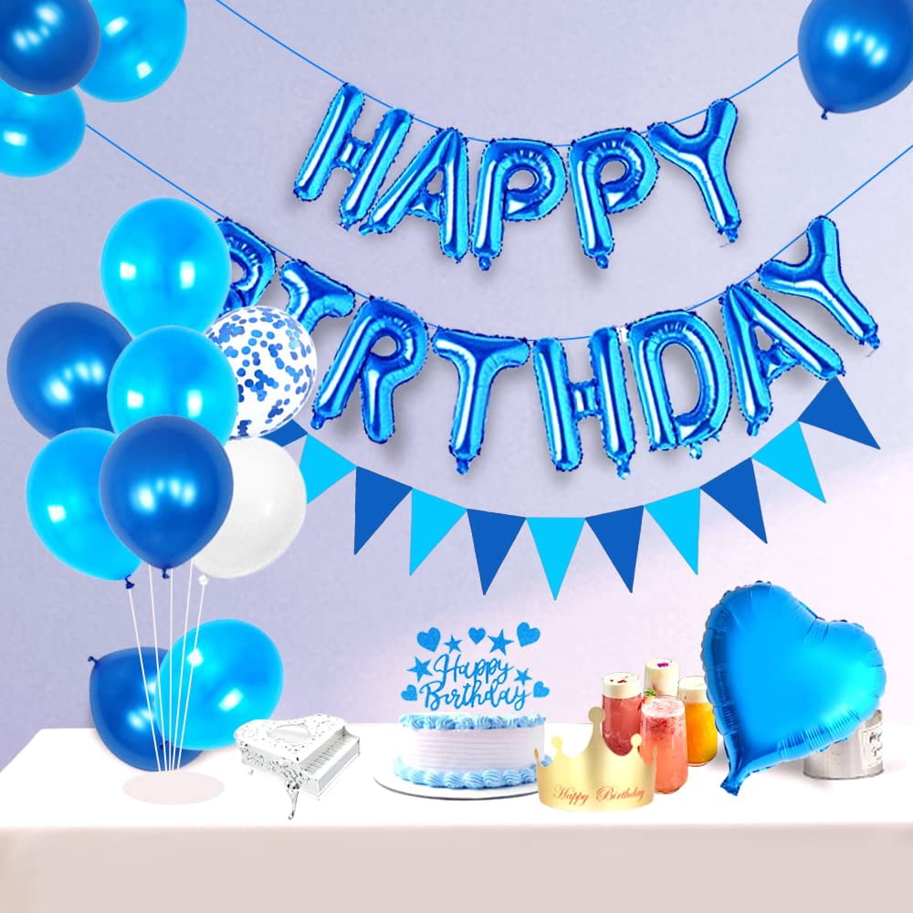 yujiaonly 22ND Birthday AJH3 Party Decorations Blue Happy Birthday ...