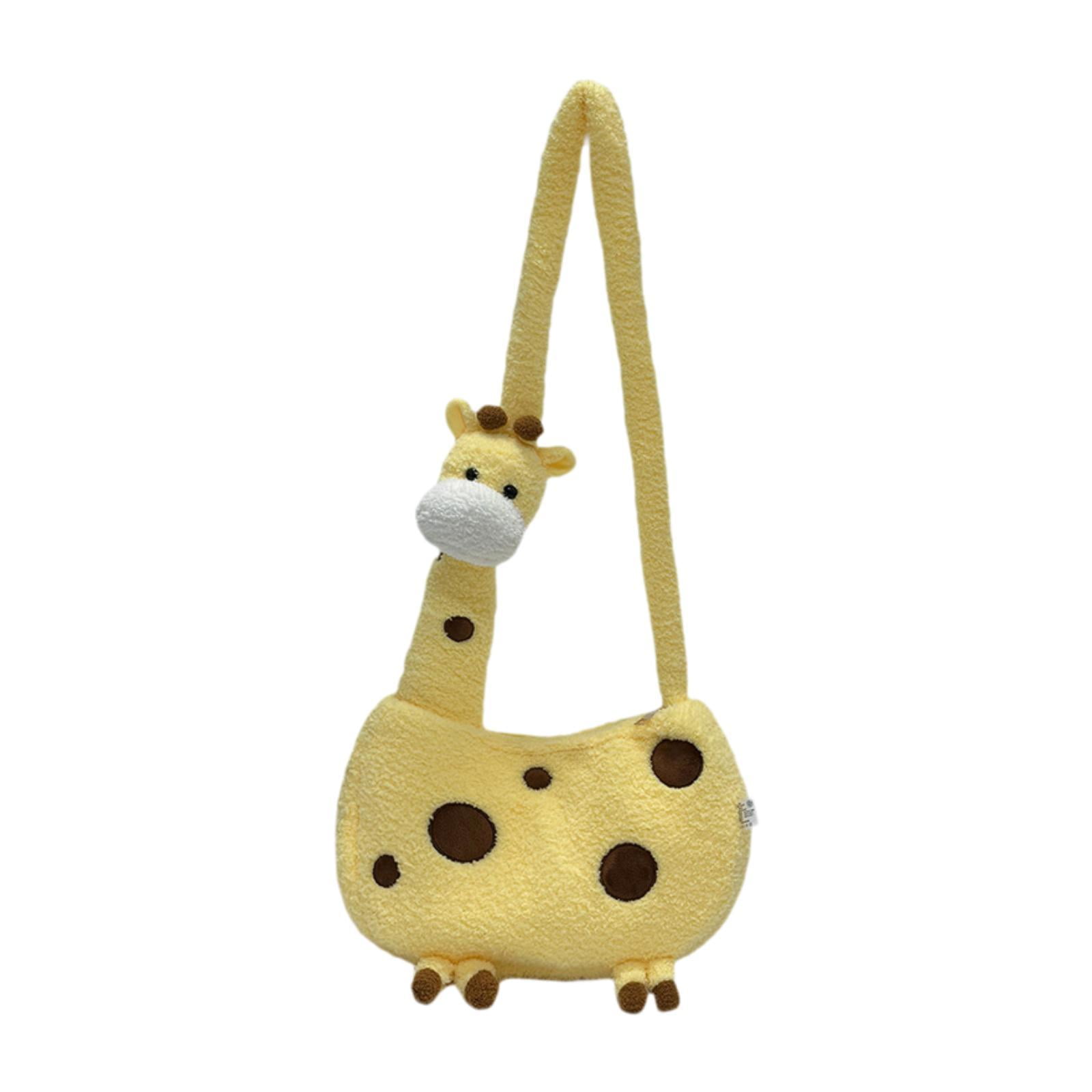 yuksok Cartoon Giraffe Crossbody Bag Zipper Pouch Cute Portable Giraffe ...