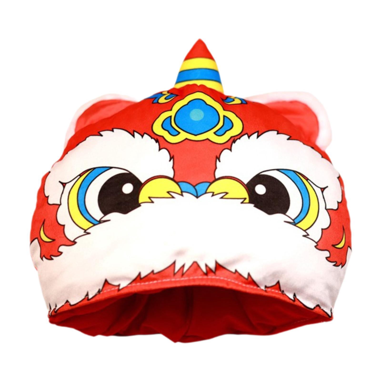 yuksok Chinese Lion Dance Hat Cap Indoor Outdoor Animal Party Hat for ...