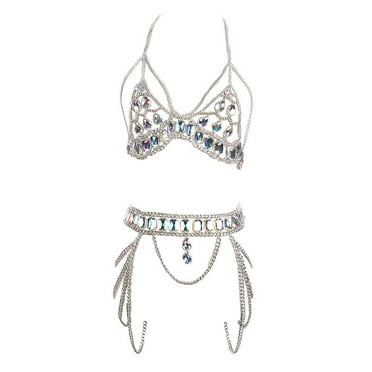 Body Chain Bra Top Sexy Chains Bikini Bra Chains Rave Nightclub Party ...