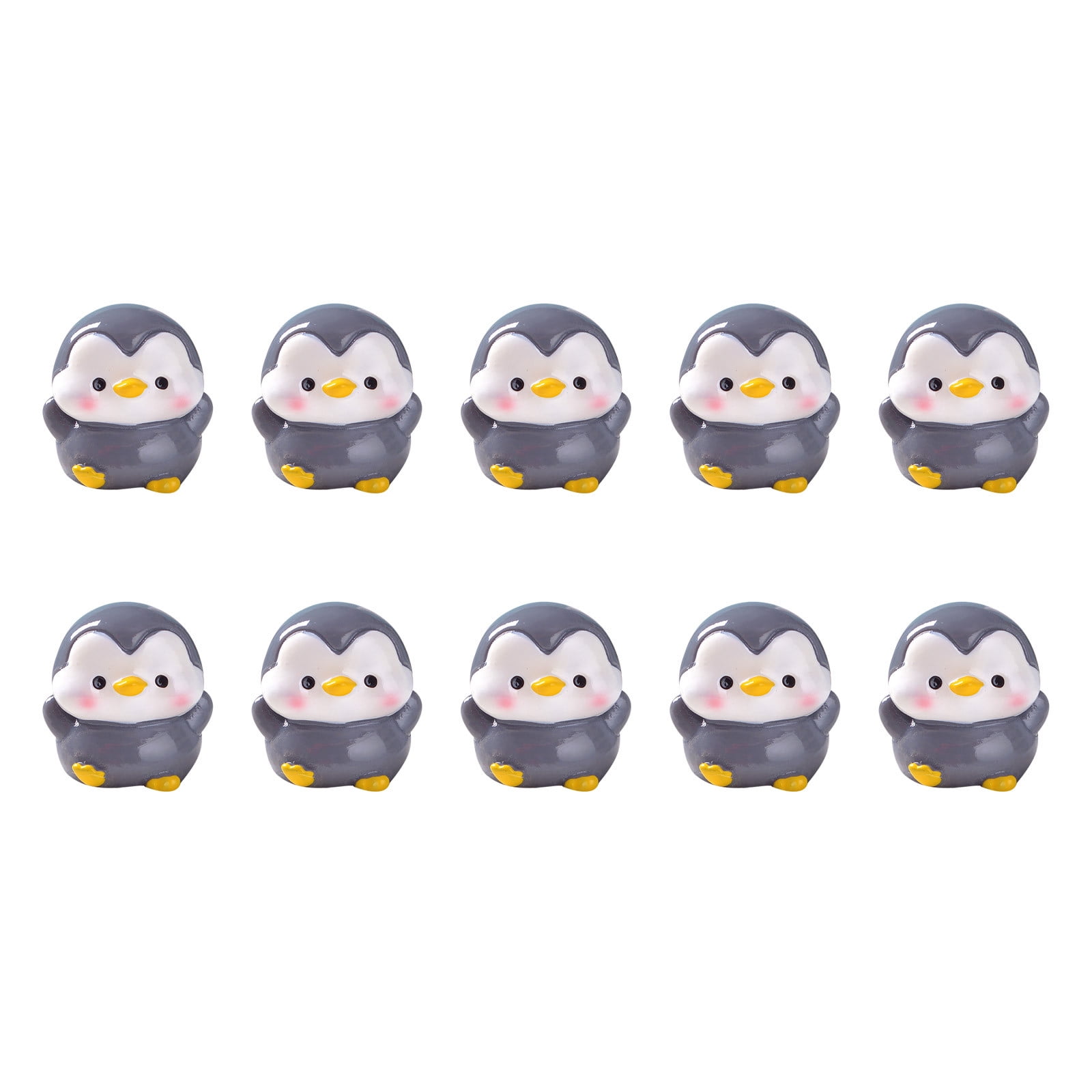 yulier 10 Pcs Mini Penguin Figurines Resin Miniature Penguin Animals ...