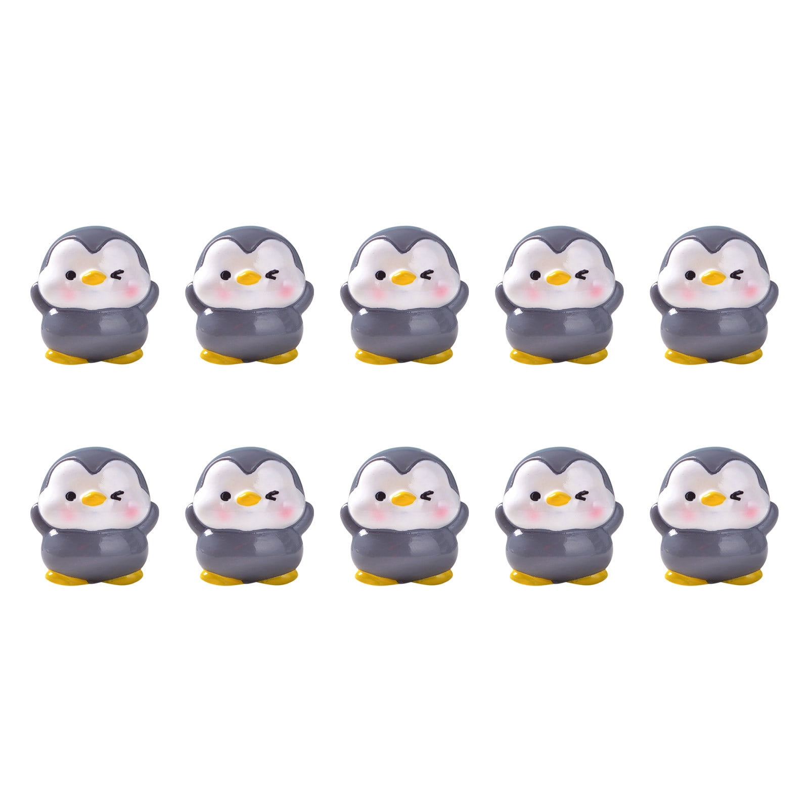 yulier 10 Pcs Mini Penguin Figurines Resin Miniature Penguin Animals ...
