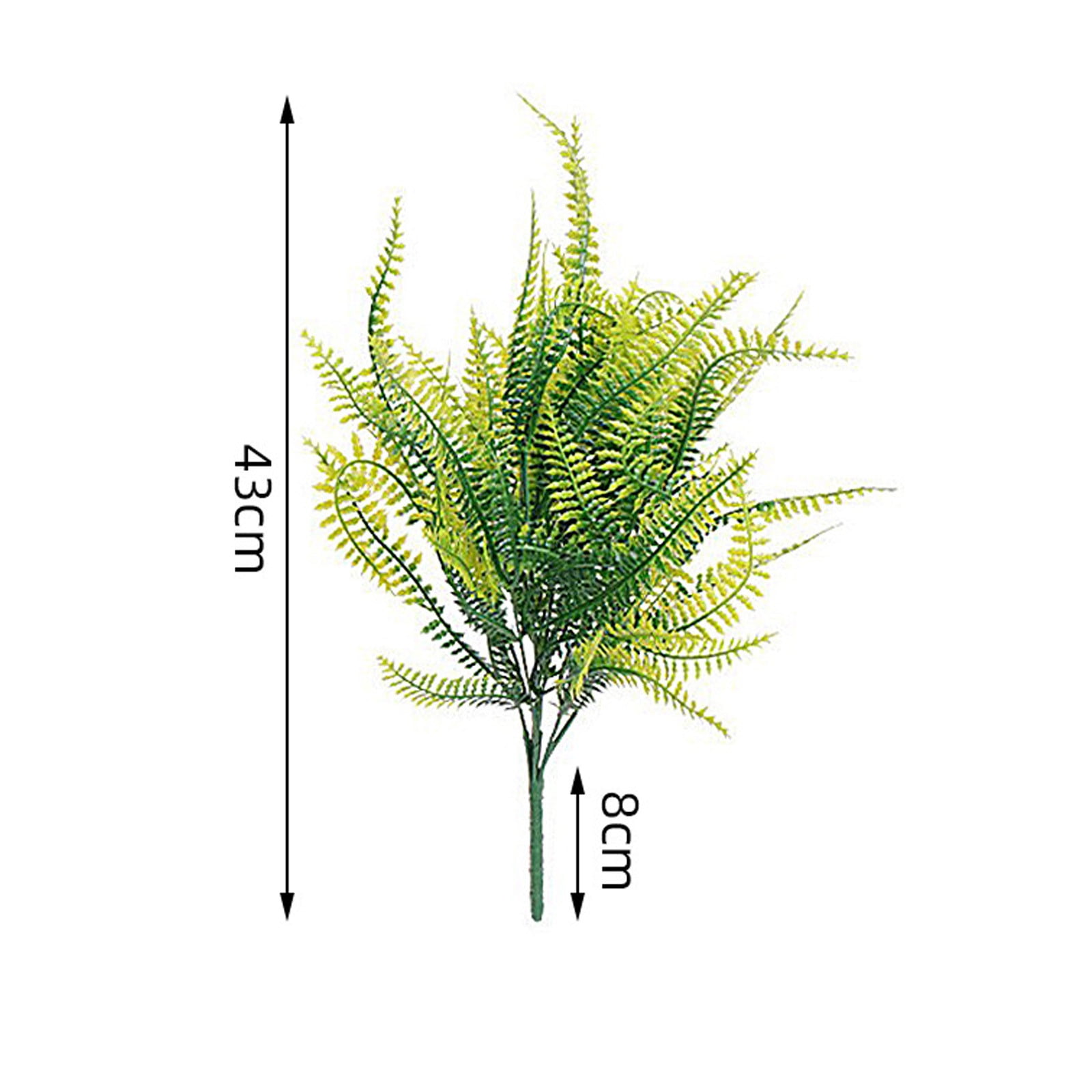 yulier 2 Pcs Artificial Fern Outdoor Plants Fake Fern Stems and Leaves ...