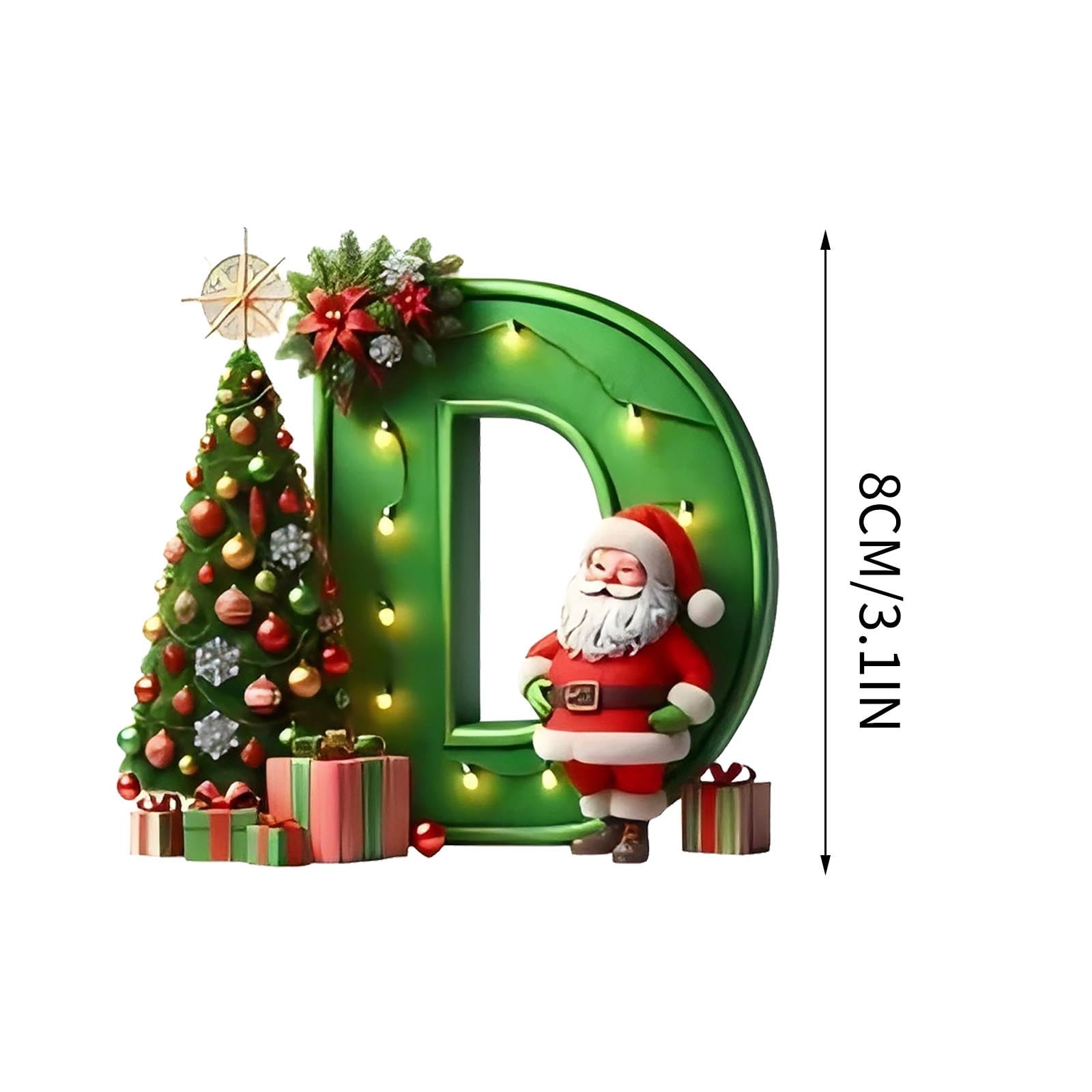 yulier 26 Initial Letter Christmas Ornaments, Green Personalized ...