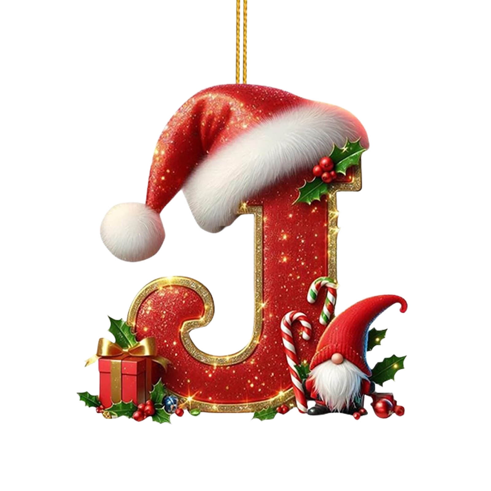 yulier 26 Initial Letter Christmas Ornaments, Personalized Christmas ...