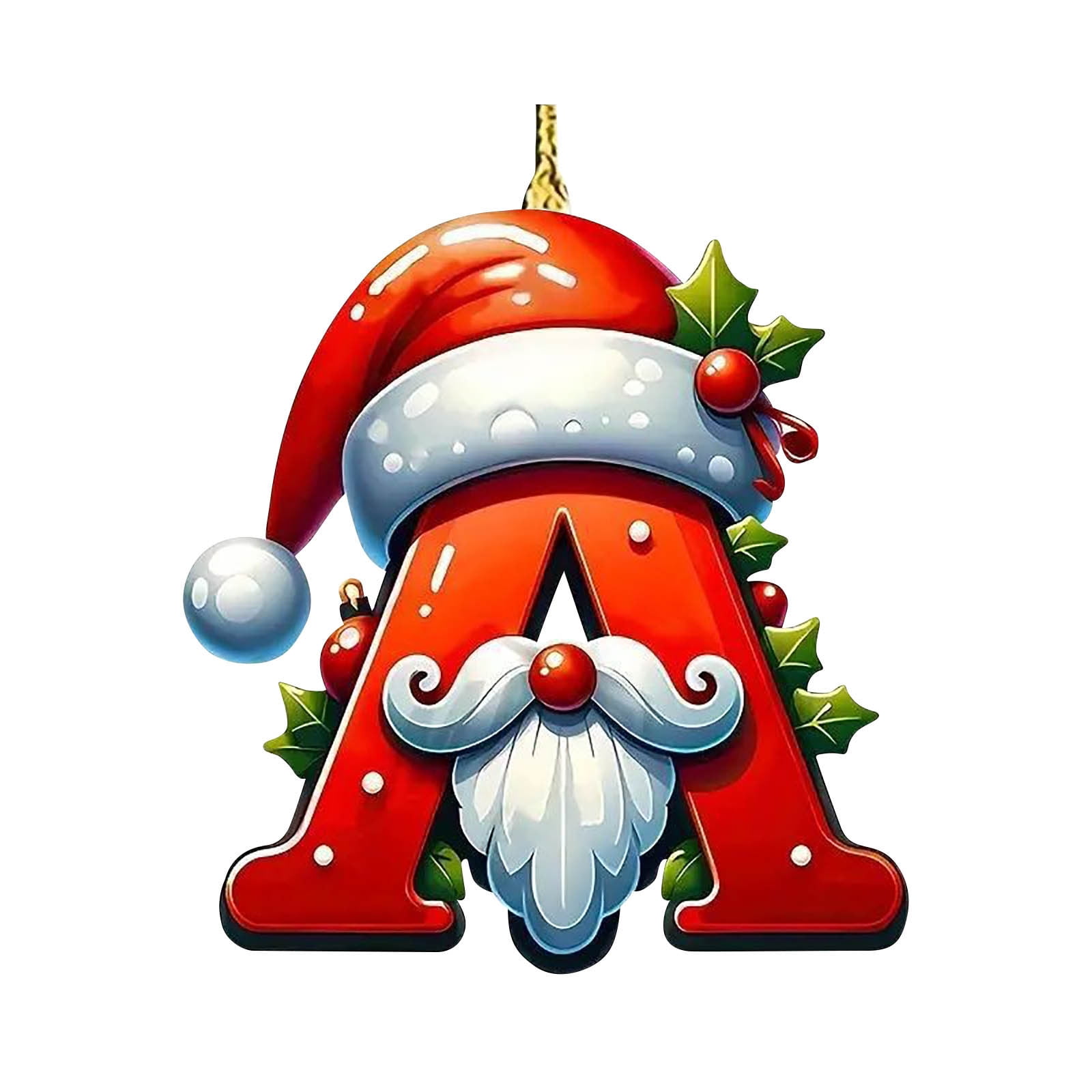 JeashCHAT 26 Initial Letter Christmas Ornaments, Red Personalized ...