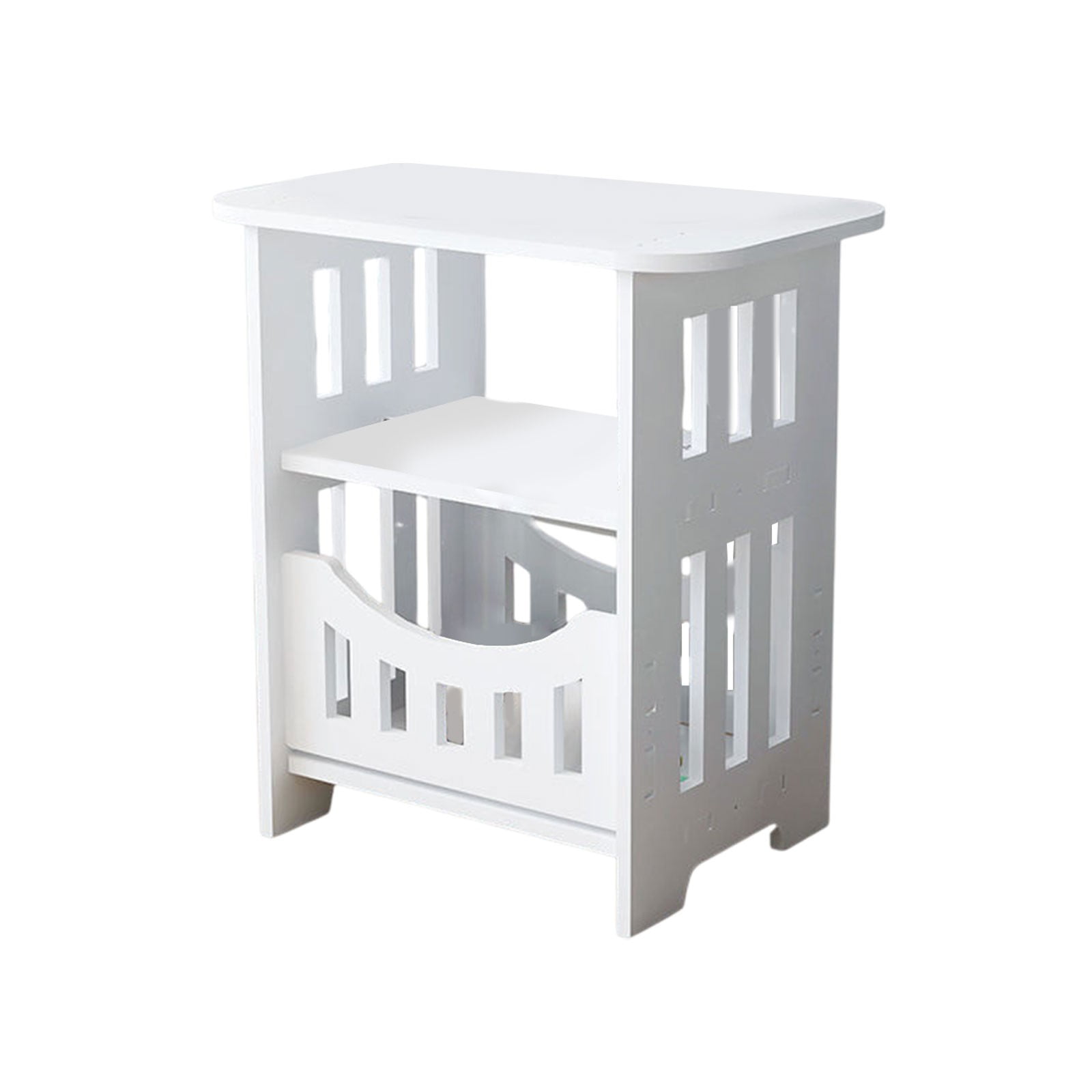 yulier 3-Tier Small Narrow Side Table, Side Sofa Table for Small Space ...