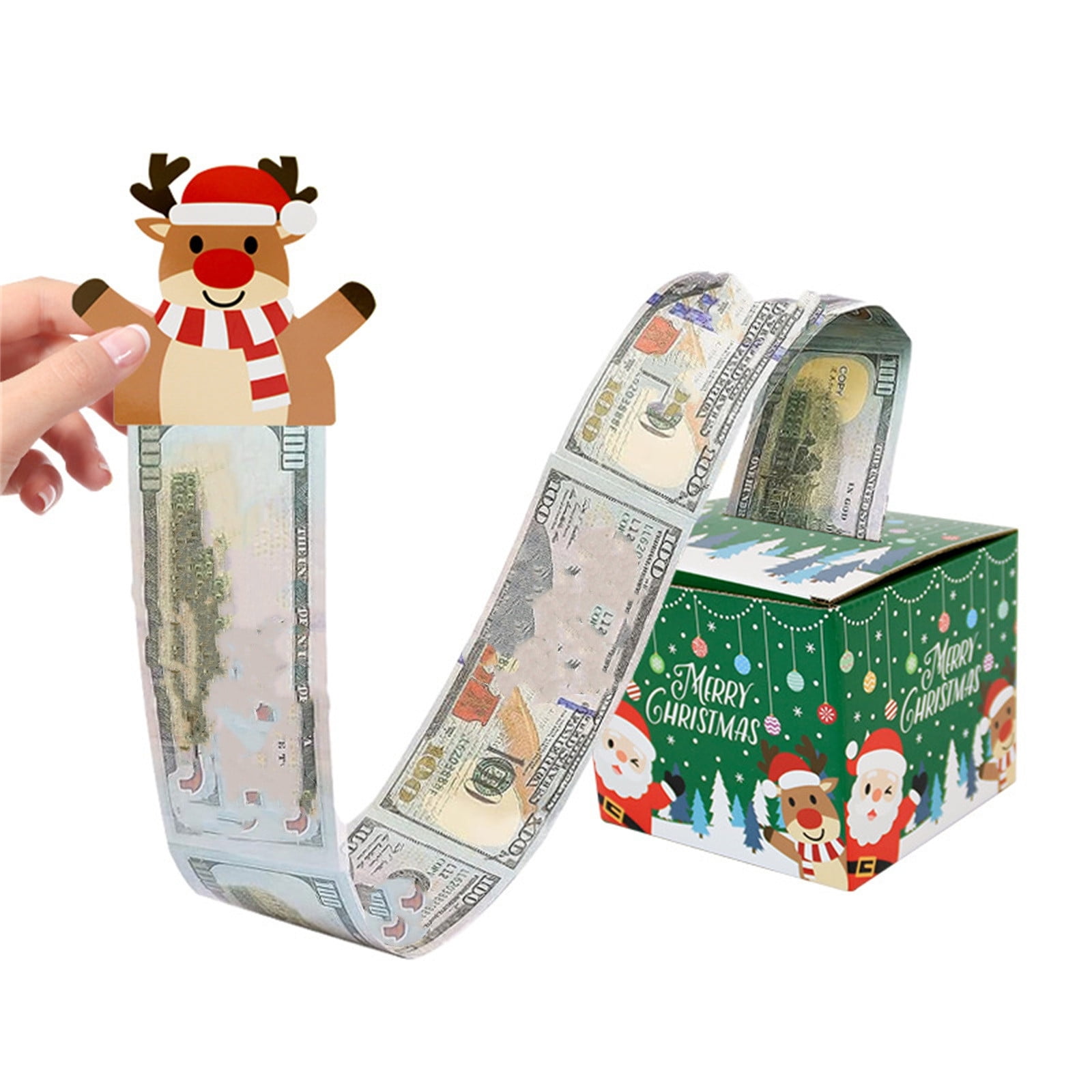 yulier Christmas Money Box for Cash Gift Pull, Surprise Money Holder ...