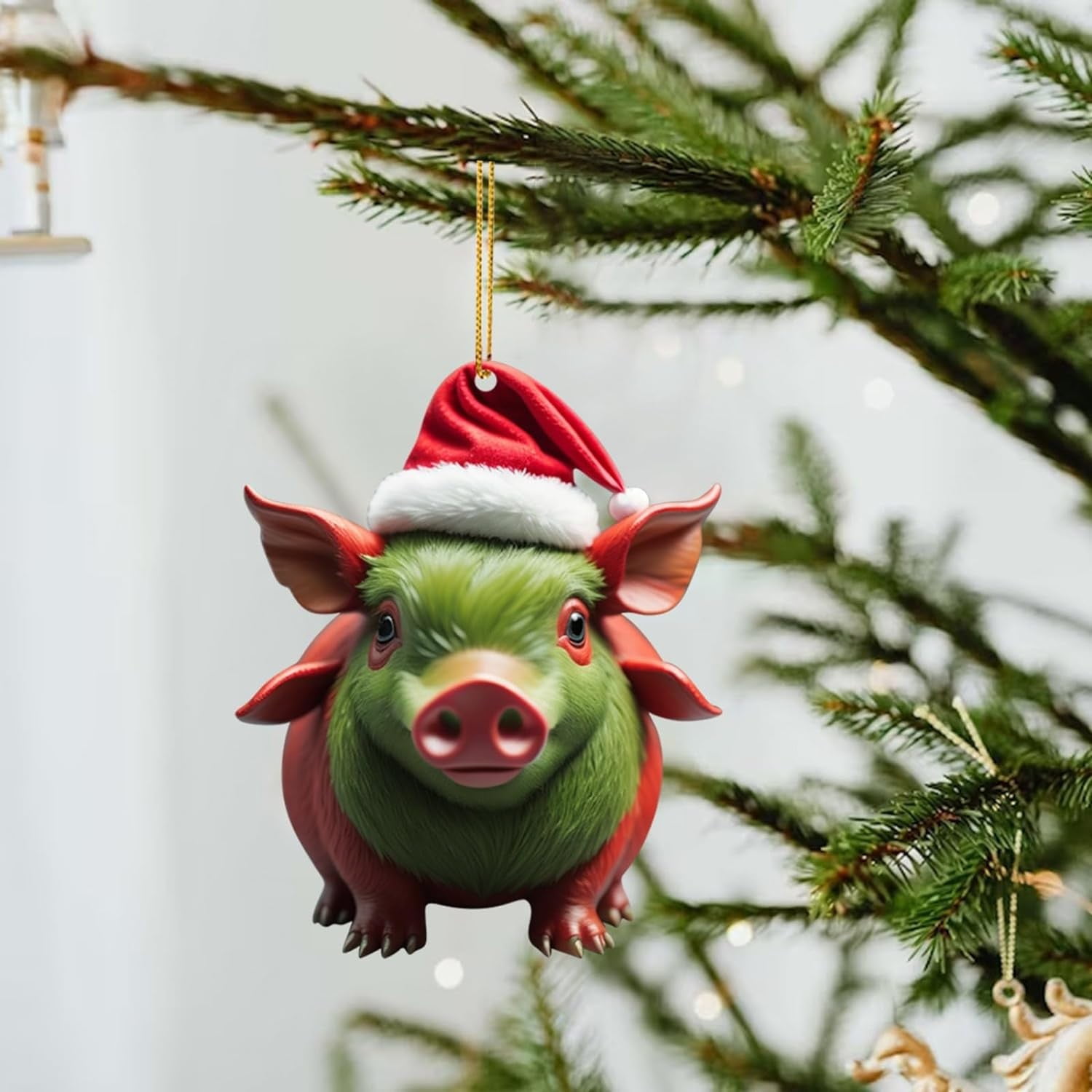 yulier Christmas Pig Tree Decoration, Christmas Tree Acrylic Pendant ...