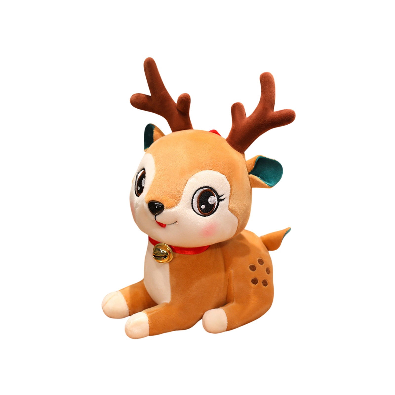 yulier Christmas Reindeer Stuffed Animal, Cute Deer Doll Plush Toy ...