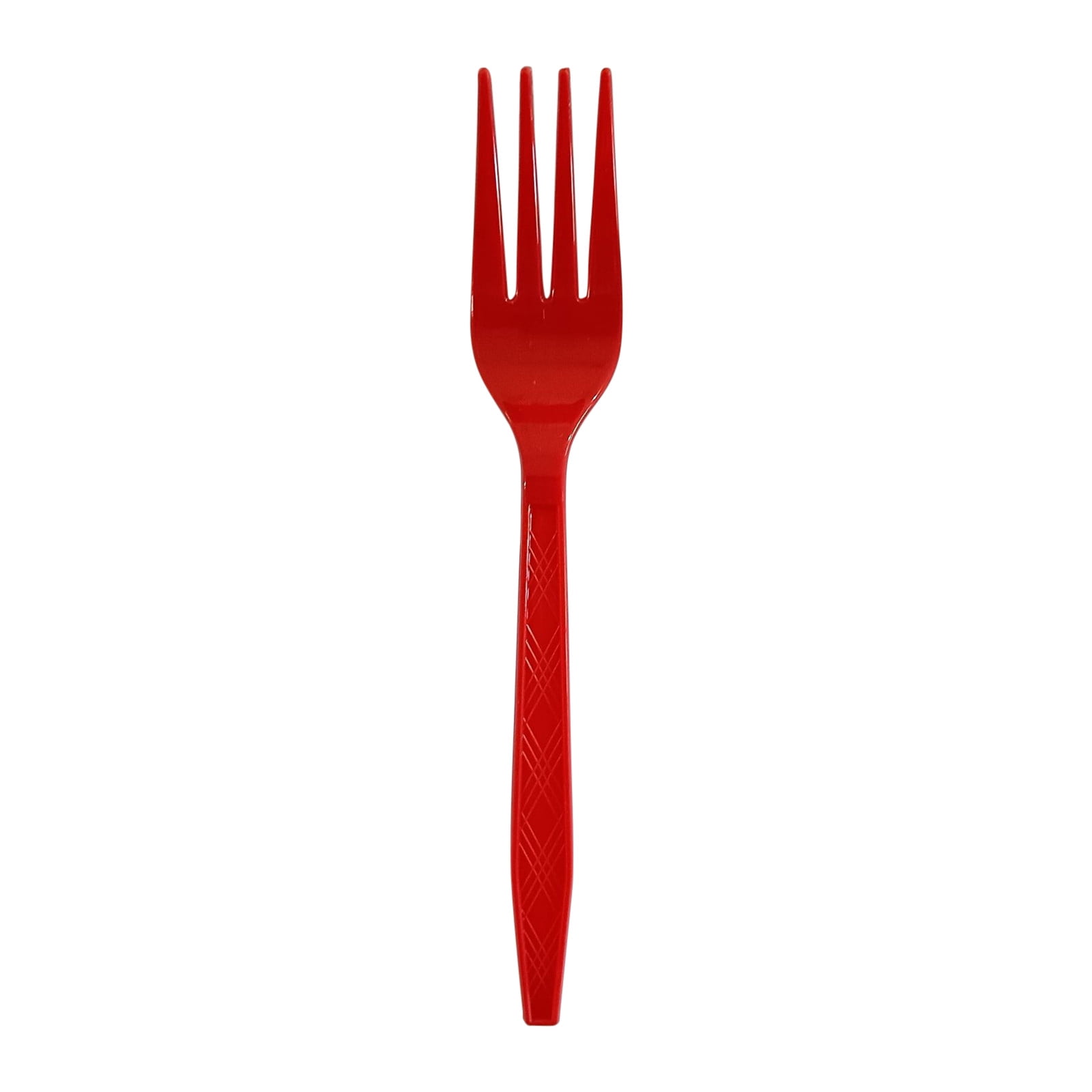 yulier 20 Pcs Red Plastic Forks Silverware Christmas New Year Theme ...