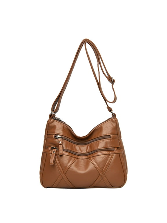 ZTTD Women Soft Leather Shoulder Bags Multi Layer Classic Crossbody Bag ...