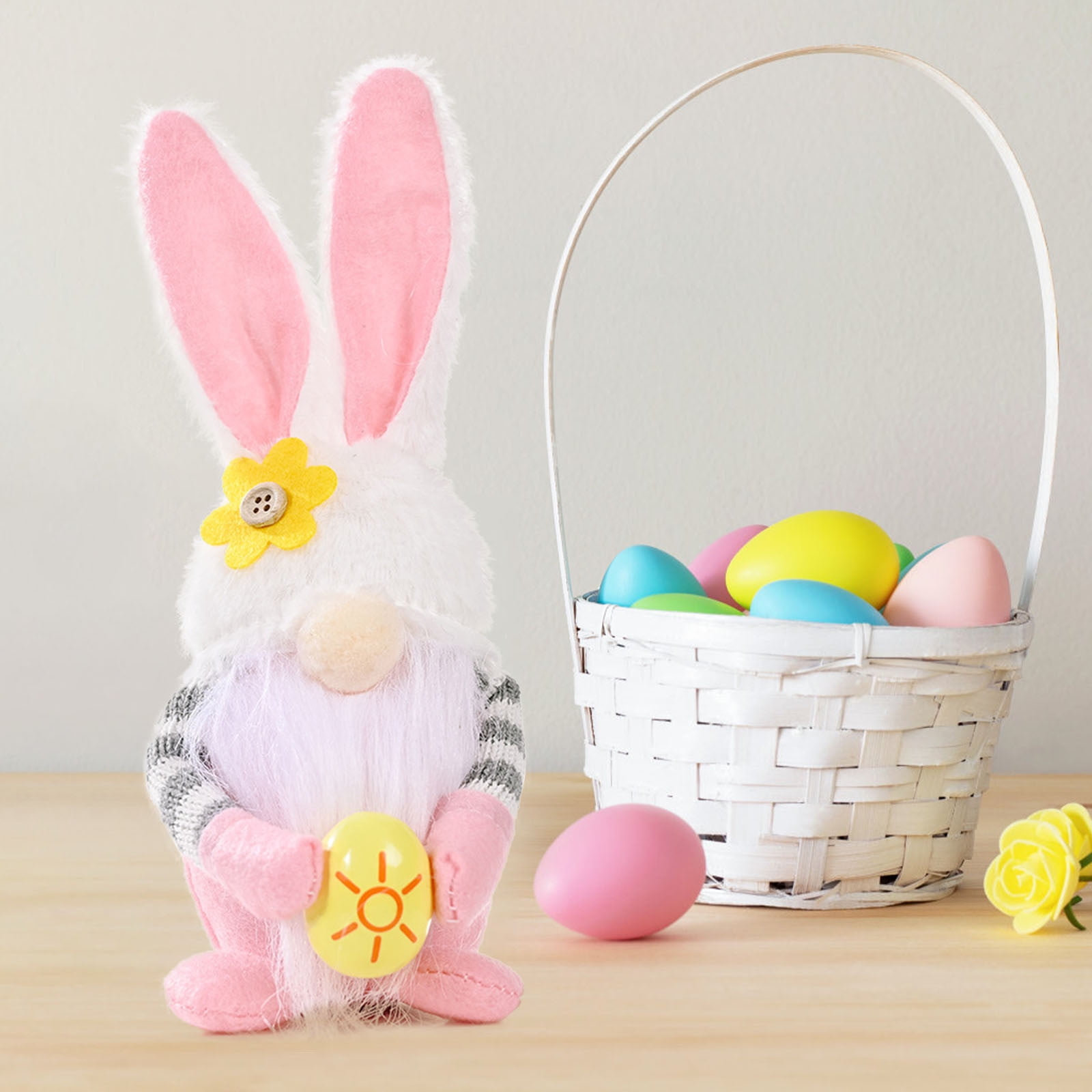 yulier Easter Bunny Gnome Plush Decorations, Cute Gnome Bunny Faceless ...