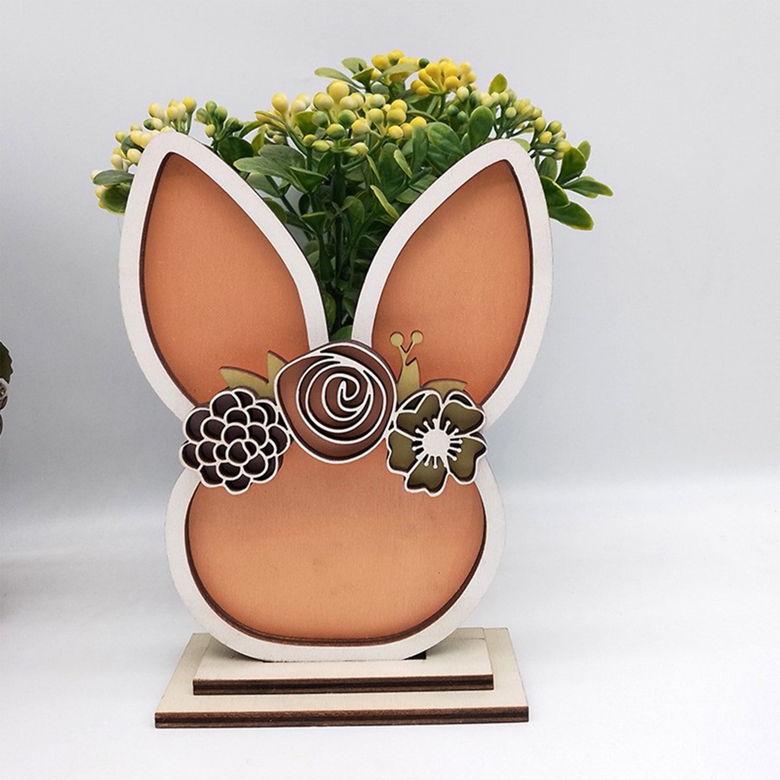 yulier Easter Bunny Wooden Ornaments, Spring Easter Rabbit Tabletop ...