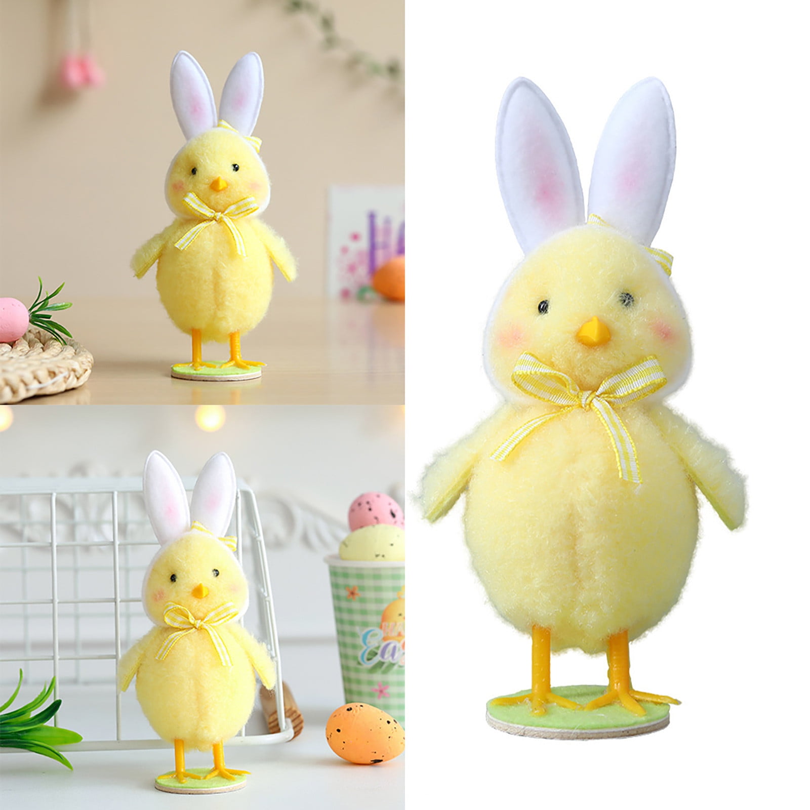yulier Easter Chick Plush Decorations, Cute Easter Chick Figurines with ...