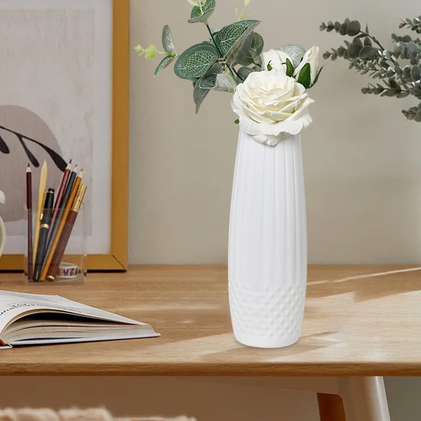 yulier Plastic Vase, Flower Vase, Decorative Vase for Table Shelf Decor ...