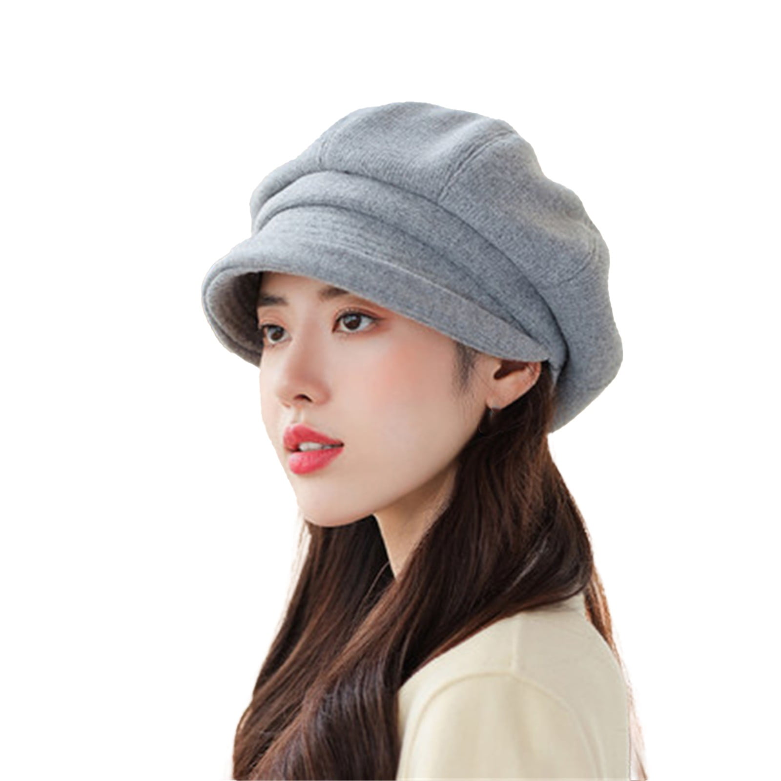 yunLCZ French Wool Beret Hats Women Newsboy Cap Visor Beret Hats Soft ...