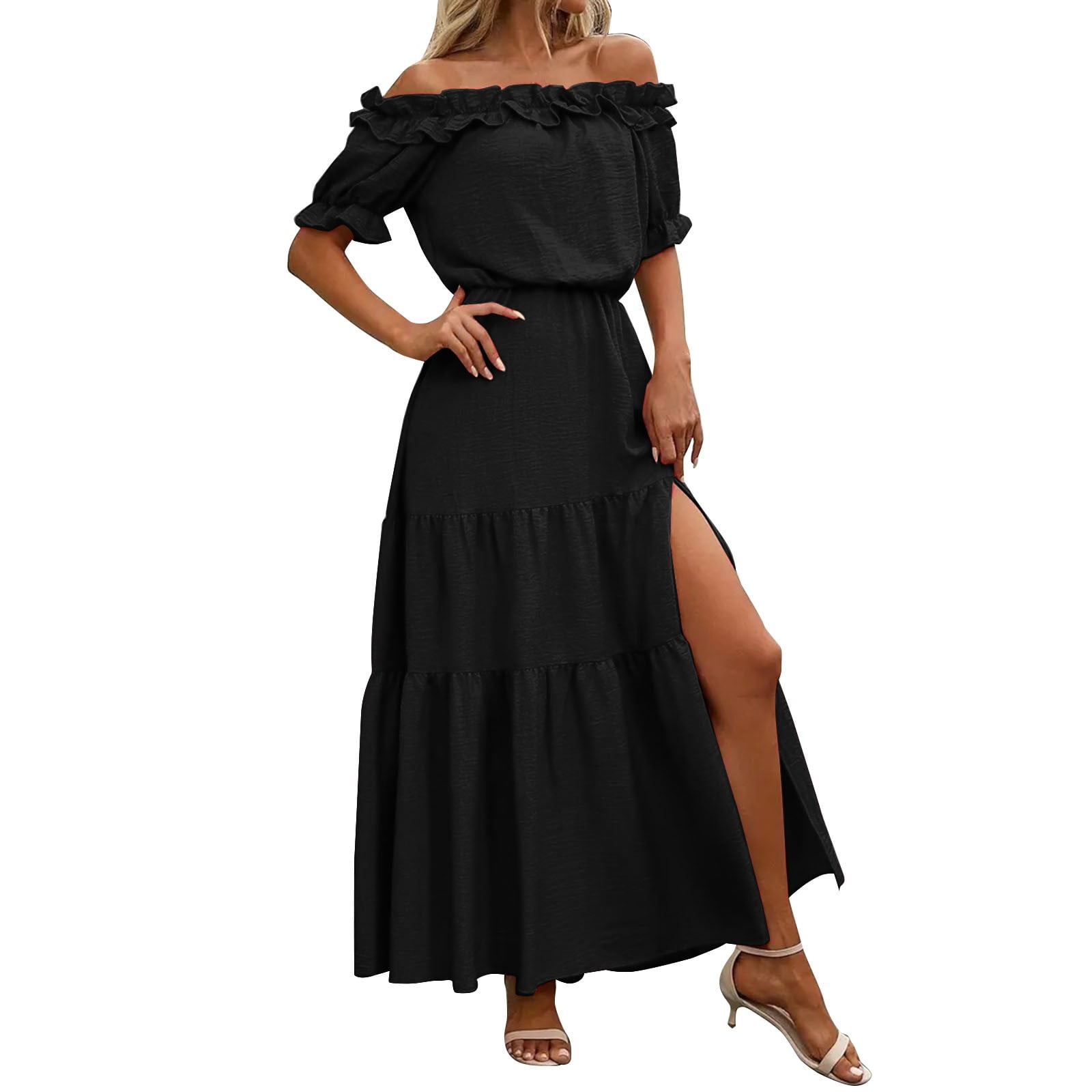 yunLCZ Ladies Blouse Everyday Low Price Square Neck Sleeveless Ruffle ...