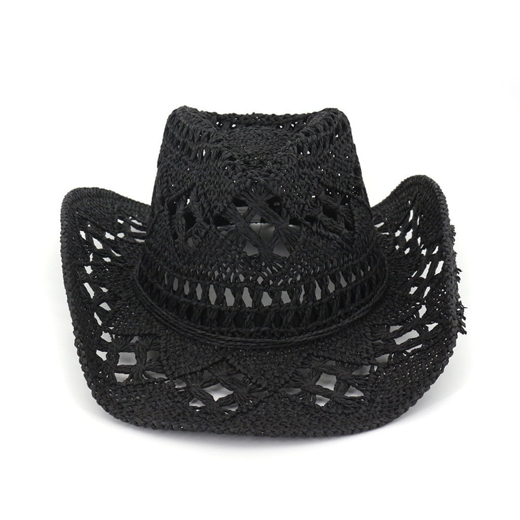 yunLXY Clearance Sales Cowboy Black Women Straw Cowboy Hats Western ...