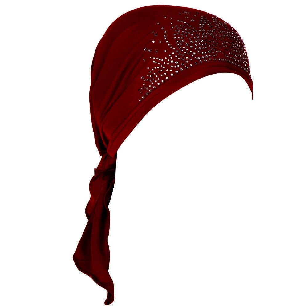 yunLXY Summer Caps Red Muslim hat Women India Stretch Turban Hat Cotton ...
