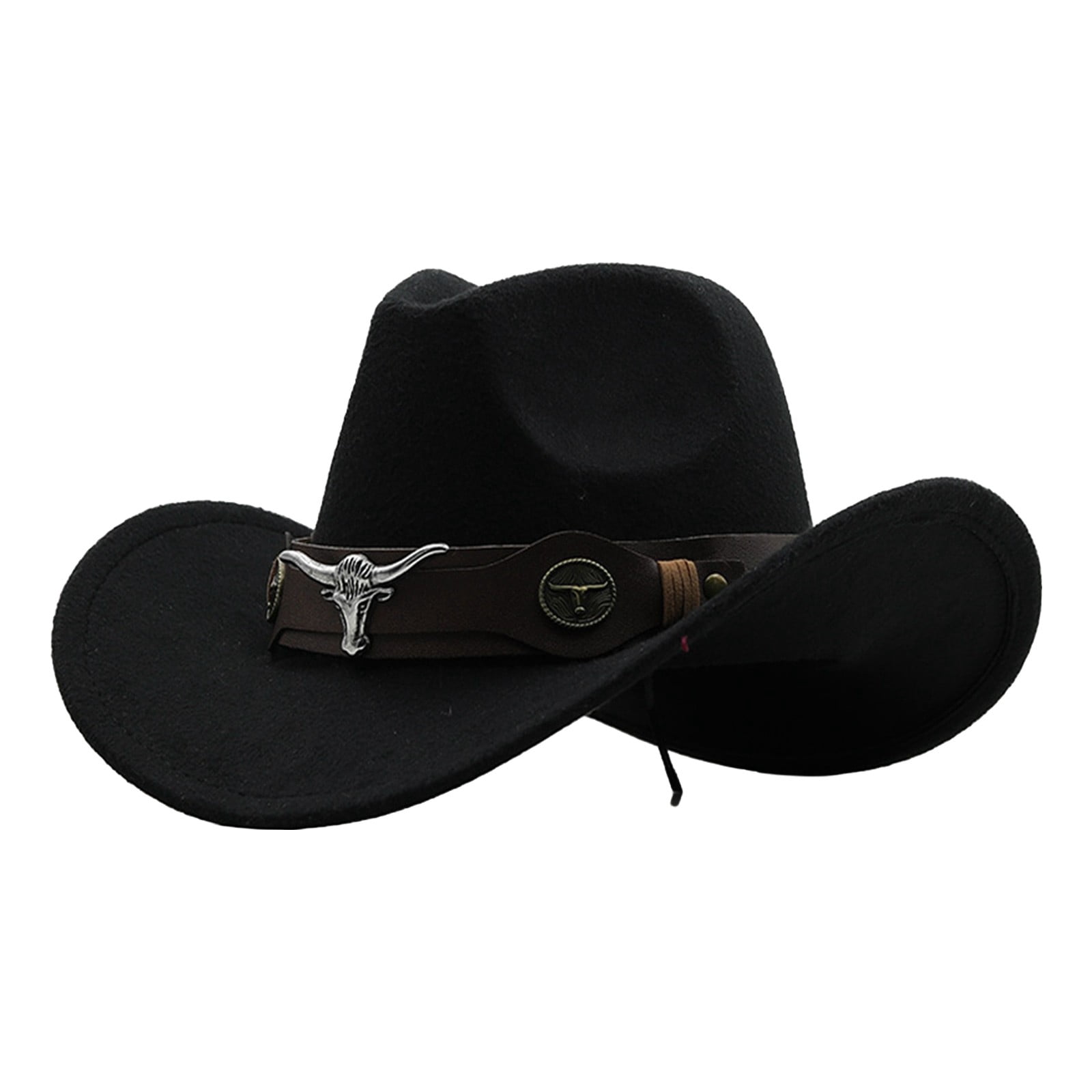 yunLXY Under $5 Black Womens Western Cowboy Hats Studded Pinched ...