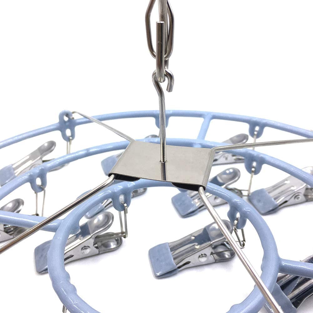 yunmklos Stainless Steel Clothe Drying Rack Laundry Drip Hanger 24 Clip ...