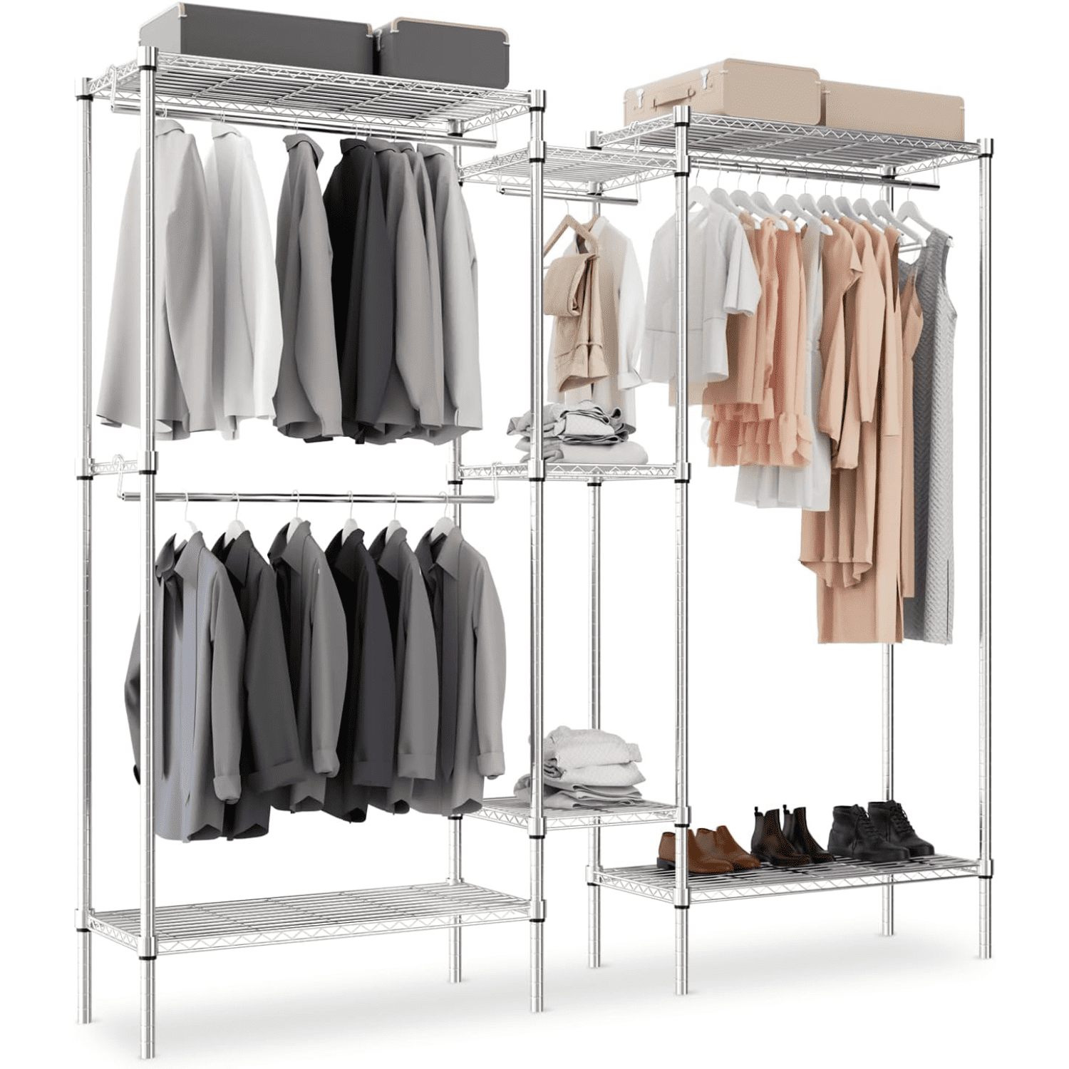yurfcvgh Wire Garment Heavy Duty 73 Inch Clothing with Adjustable ...