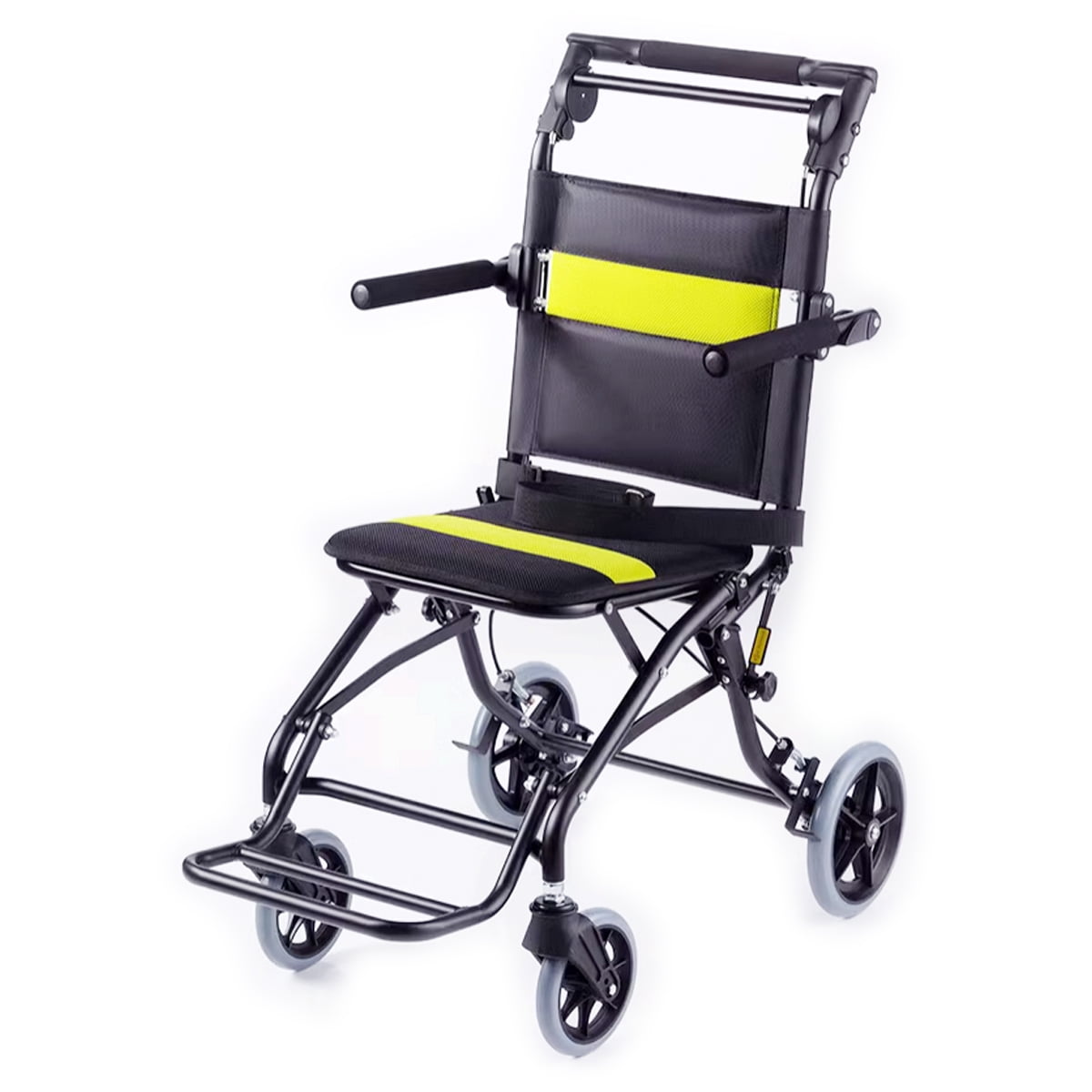 yuwell Ultra Lightweight Folding Travel Wheelchair Transport Chair, 16 ...