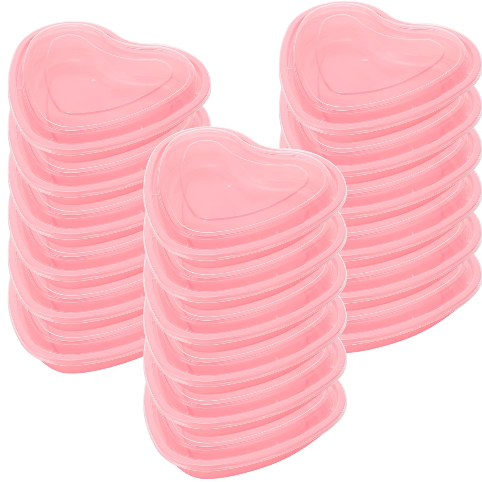 ywmigl 18 Pcs Pink Heart Shaped Food Storage Containers 34 Oz Plastic ...