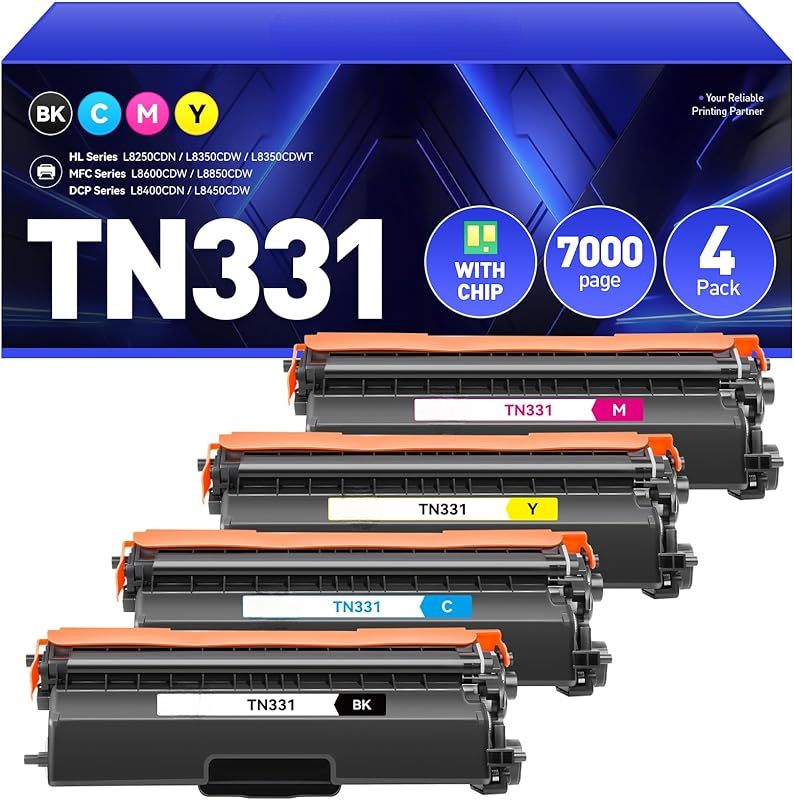 z TN331 Toner Cartridge Set 4-Pack Black Cyan Yellow Magent Replacement ...