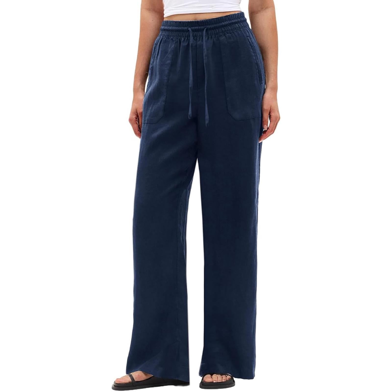 YUGYXL Wide Leg Palazzo Pants for Women Casual Drawstring Flowy Beach ...