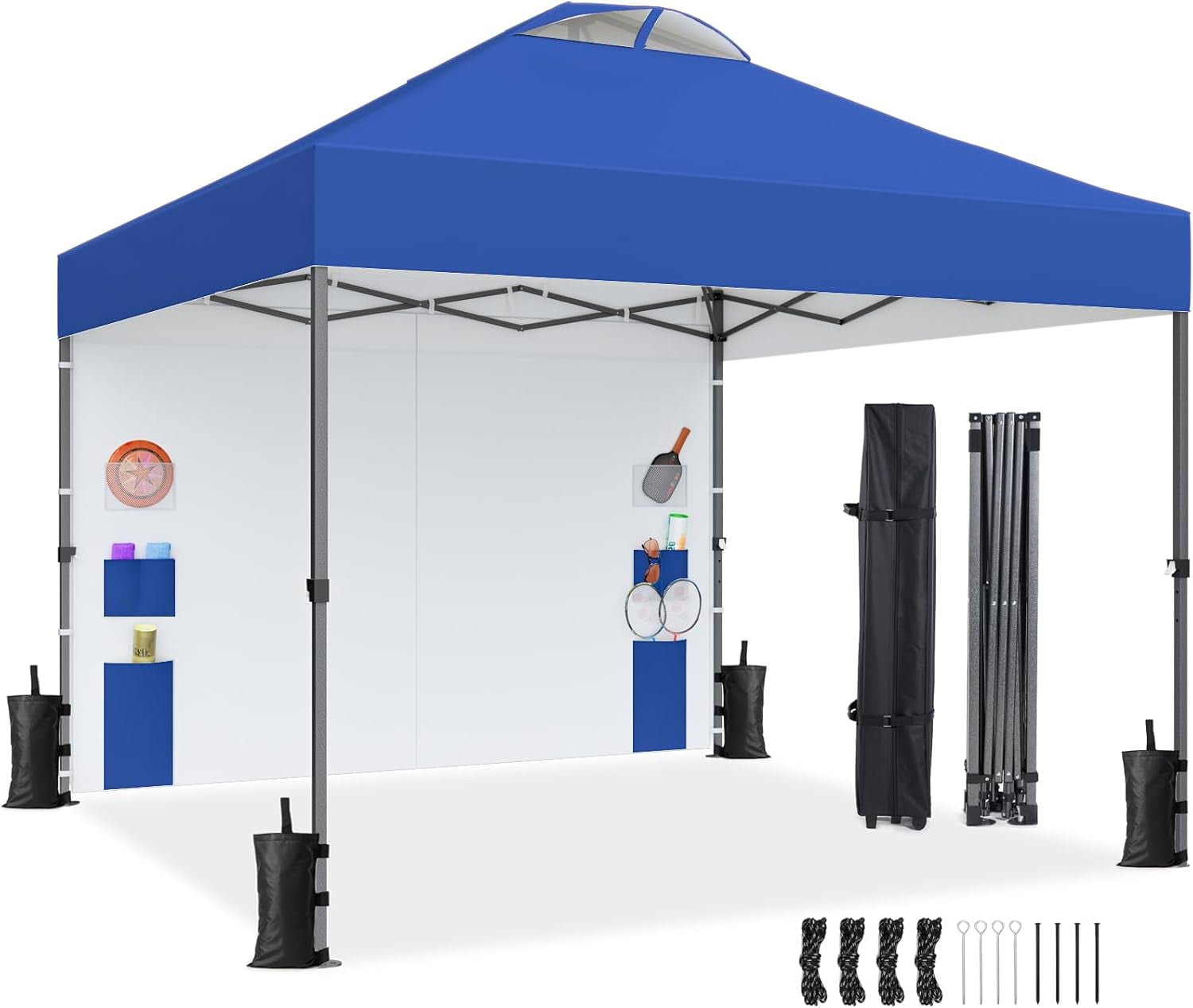 zalema 10x10 Pop Up Canopy with Sidewalls, Beach Tent with Wheel Cover ...