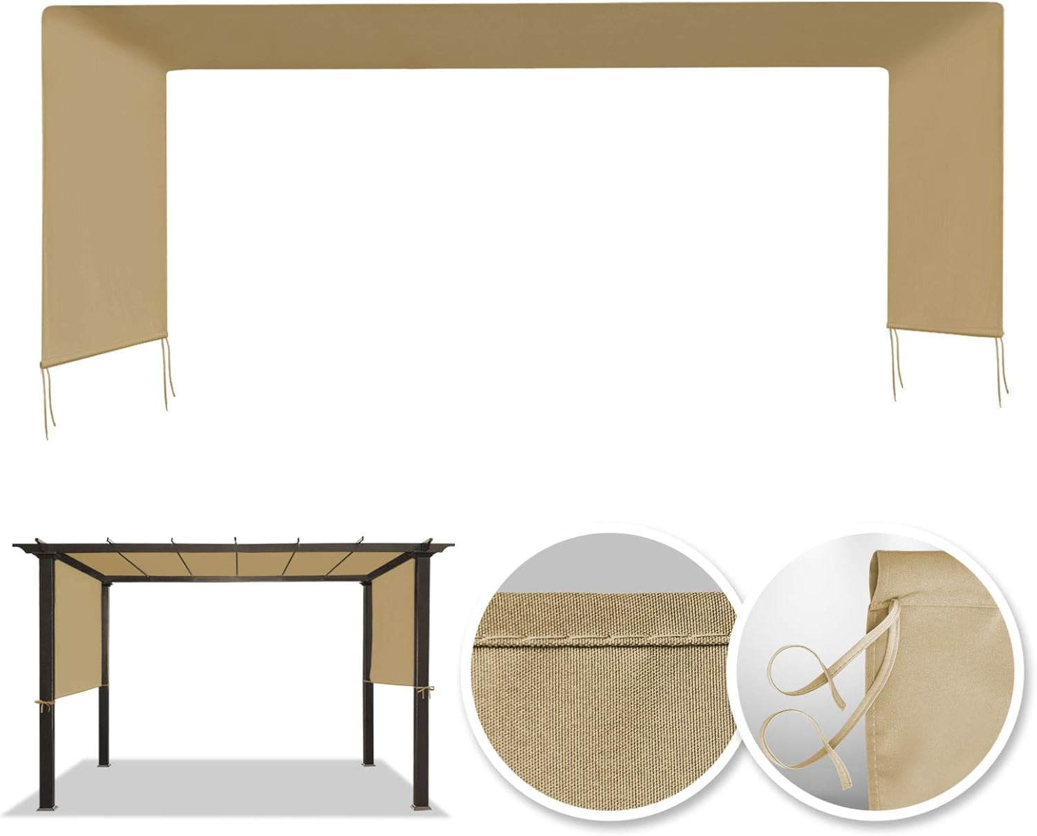 zalema 18' L x 8.2' W Pergola Replacement Canopy Universal Pergola ...