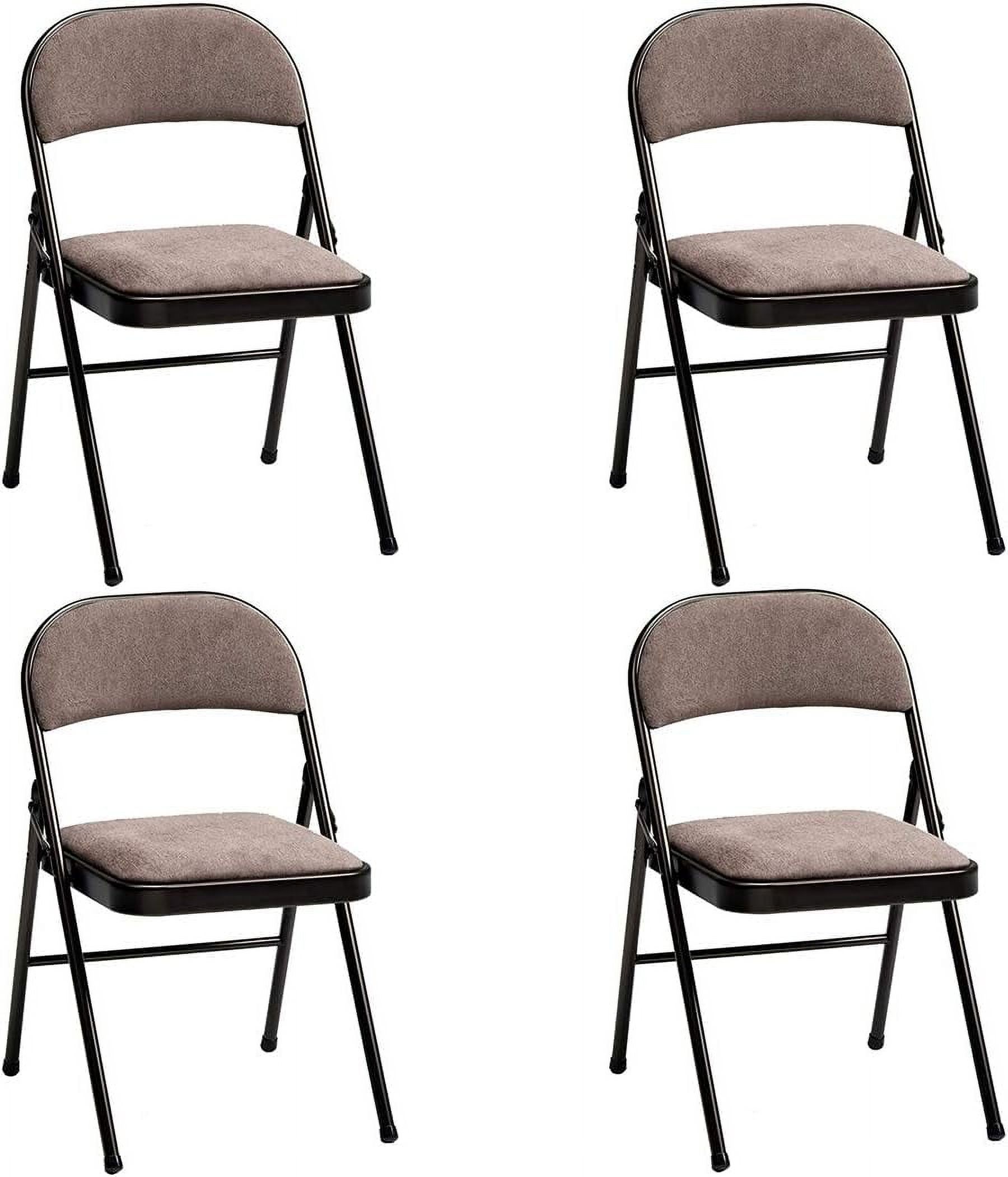 zalema 4-Pack Steel Frame Folding Dining & Event Chairs, Foldable ...