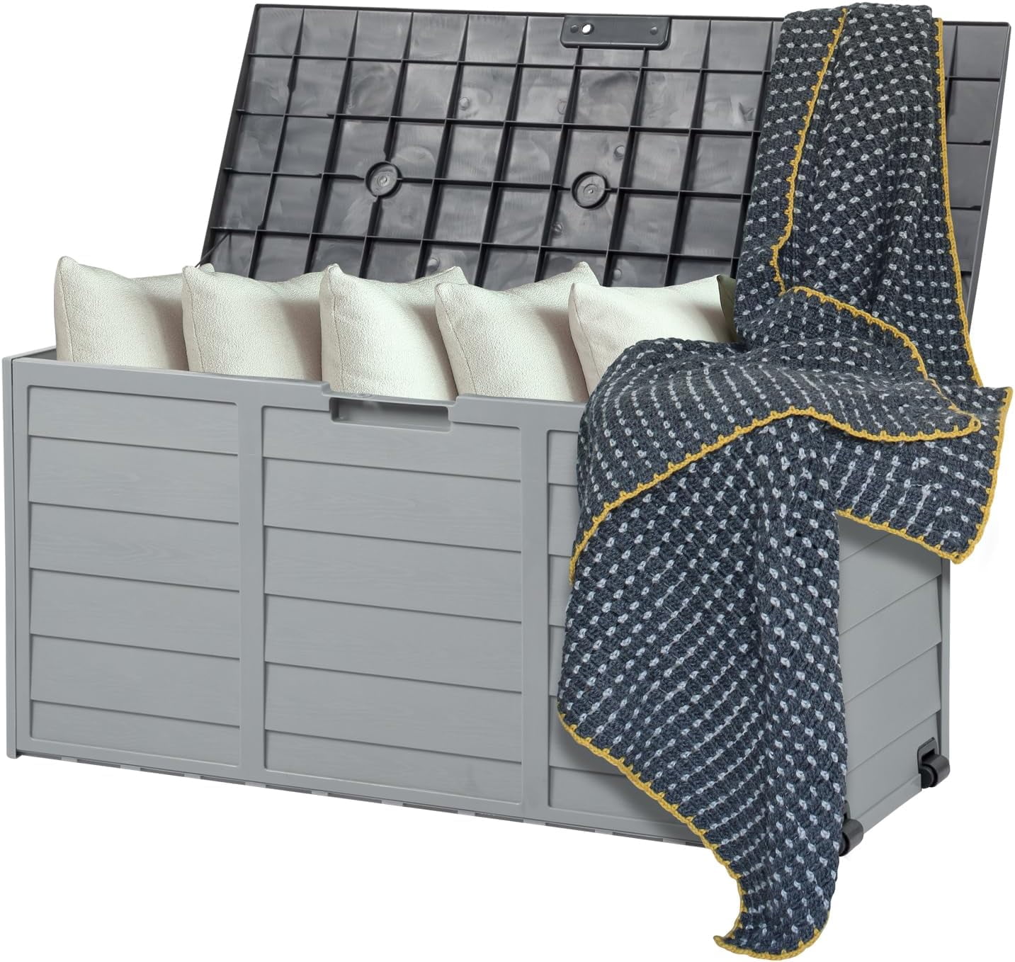 zalema 75 Gallon Outdoor Storage Box, Patio Deck Box Furniture with ...